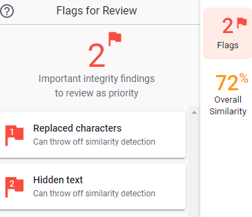 Flags in the classic Similarity Report – iThenticate Guides